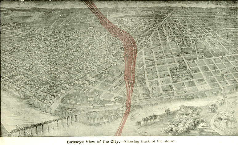 Tornado of 1898, path of the cyclone